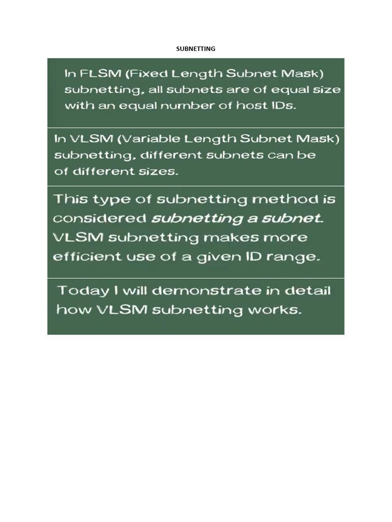 SUBNETTING EXAMPLE | PDF