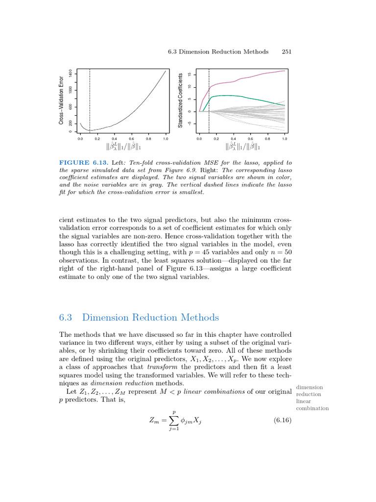 6.3 Dimension Reduction Methods 251 | PDF | Cross Validation (Statistics) | Estimator