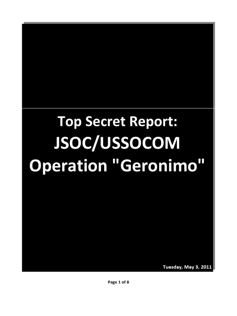 Top Secret Report Geronimo | PDF | Barack Obama | Hillary Clinton