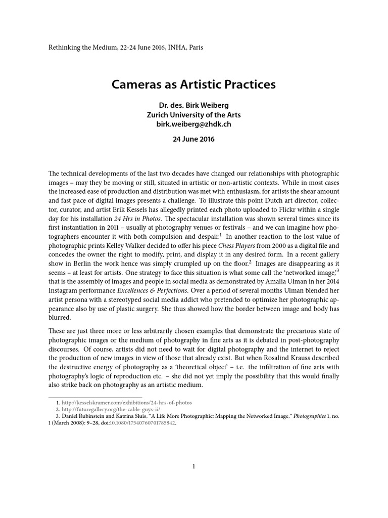 Cameras_as_Artistic_Practices | PDF | Image | Camera