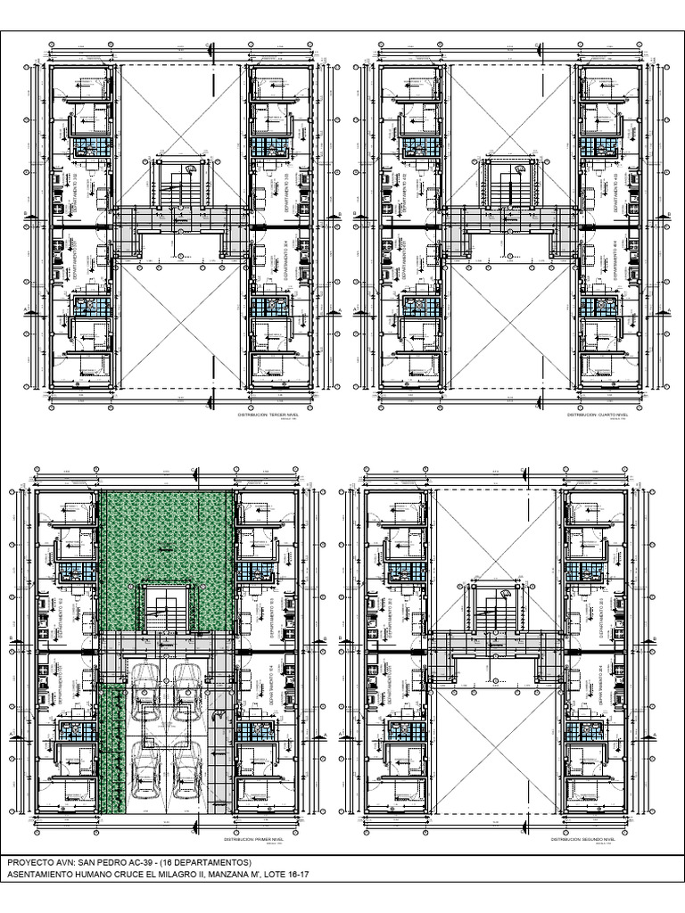 Plano de Edificio Multifamiliar de 4 Pisos | PDF