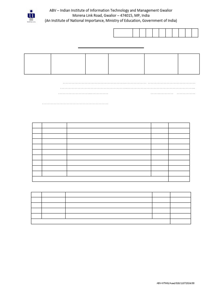 019 - Subject - Registration Form 2025 | PDF