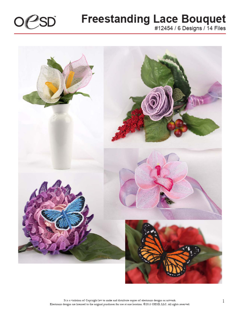 12454 FSL Bouquet | PDF | Flowers | Sewing Needle