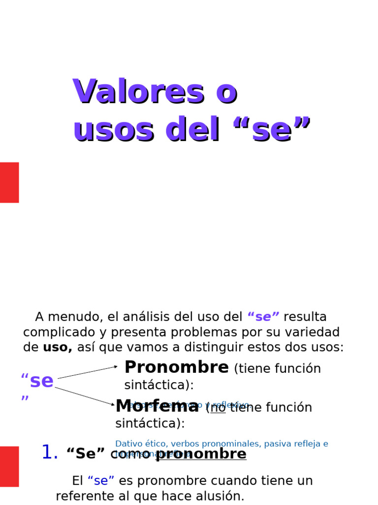 Usos Del Se | PDF | Pronombre | Verbo