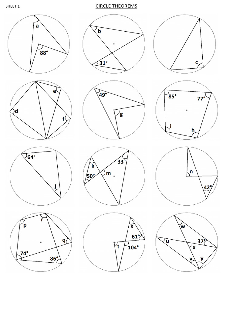 Circle Theorems Maths Octopus 070322 | PDF