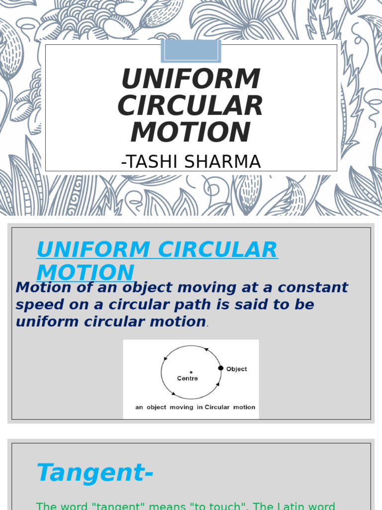 Uniform Circular Motion | PDF