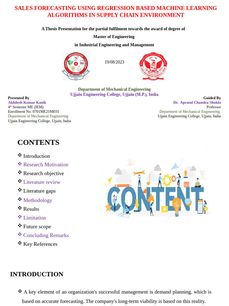 Thesis Presentation | PDF | Forecasting | Autoregressive Integrated Moving Average
