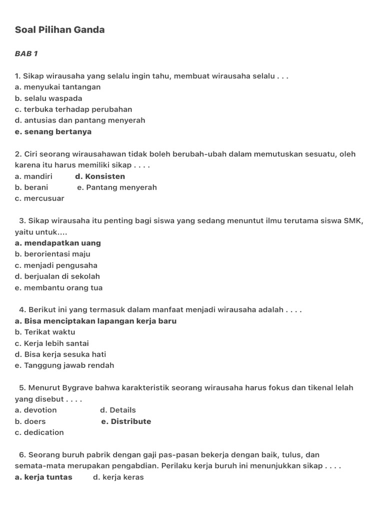 Soal Pilihan Ganda DILLA | PDF