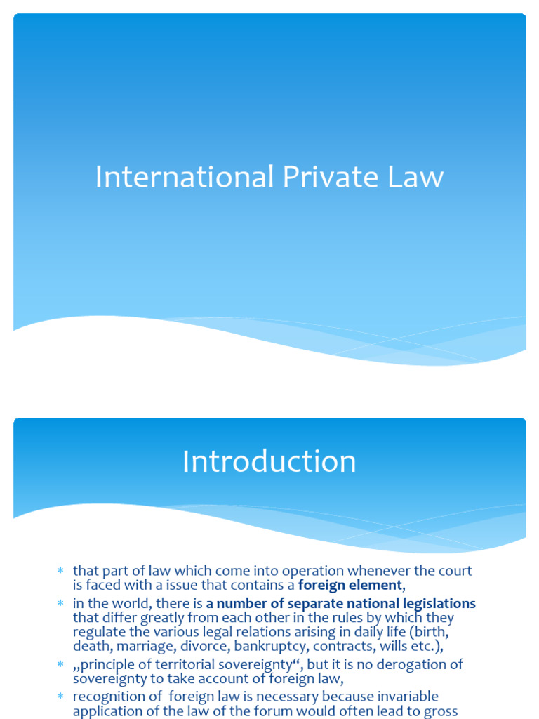 Overview of International Private Law | PDF | Evidence (Law) | Justice