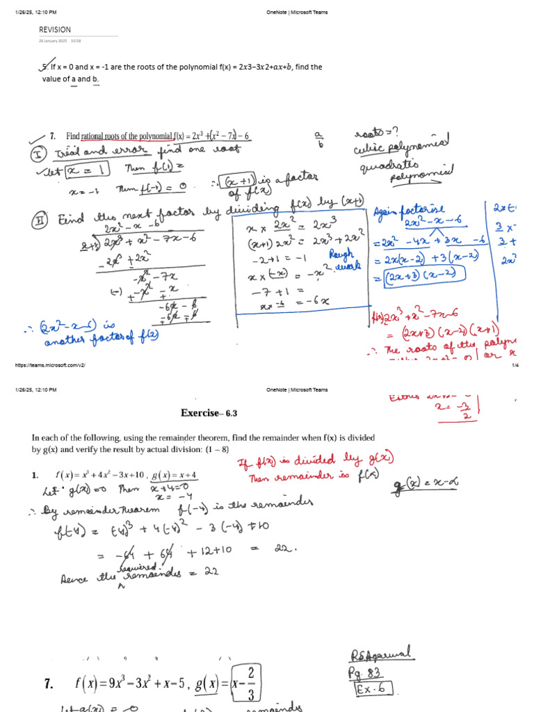 Find Values of a and b in Polynomial | PDF