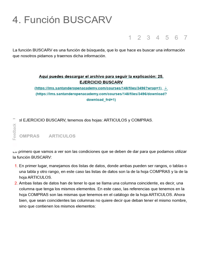 Función BUSCARV - Excel | PDF