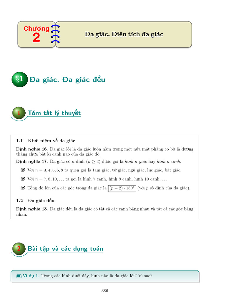 Cac Dang Bai Tap Da Giac Va Dien Tich Da Giac | PDF