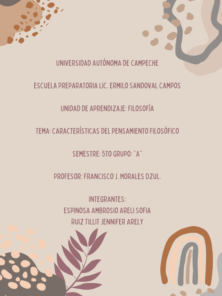 Características del Pensamiento Filosófico | PDF | Pensamiento | Existencia