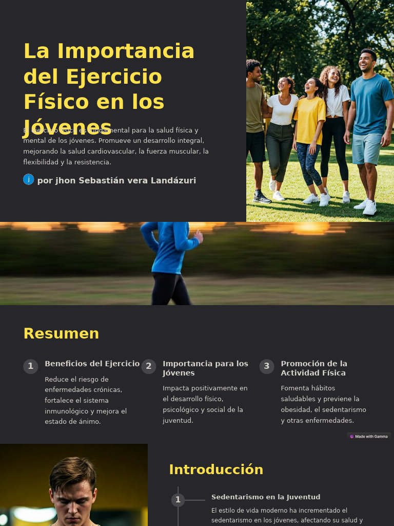 La Importancia Del Ejercicio Fisico en Los Jovenes | PDF | Estilo de vida sedentario