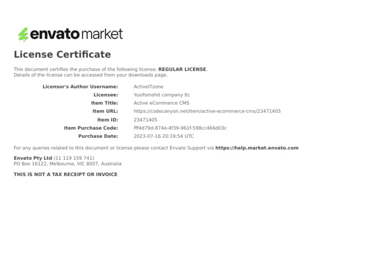 Active Ecommerce Cms License | PDF