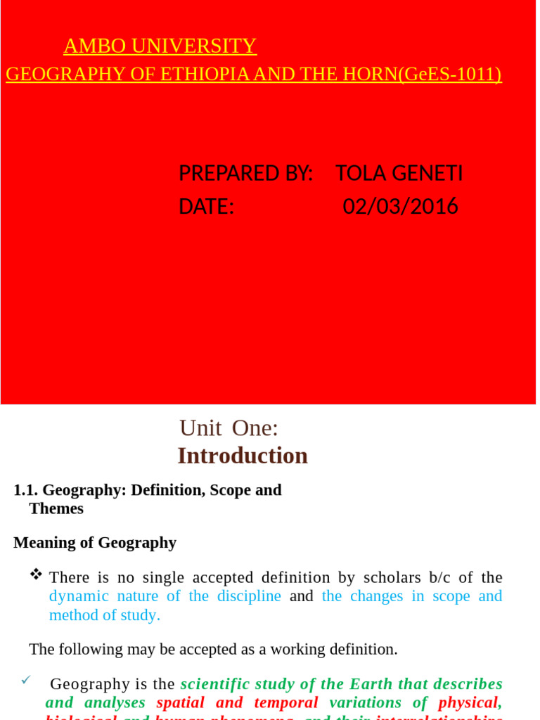 Geo Course Ambo University | PDF | Geography | Map