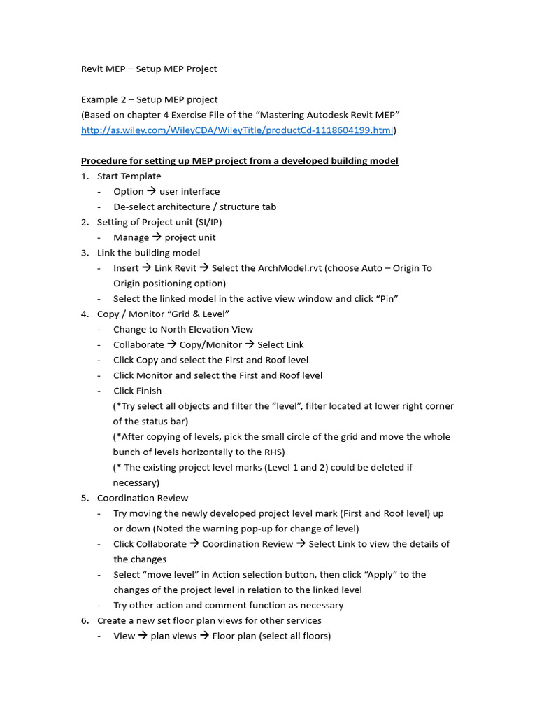 Example 2 Setup MEP Project | PDF | Autodesk Revit | System Software