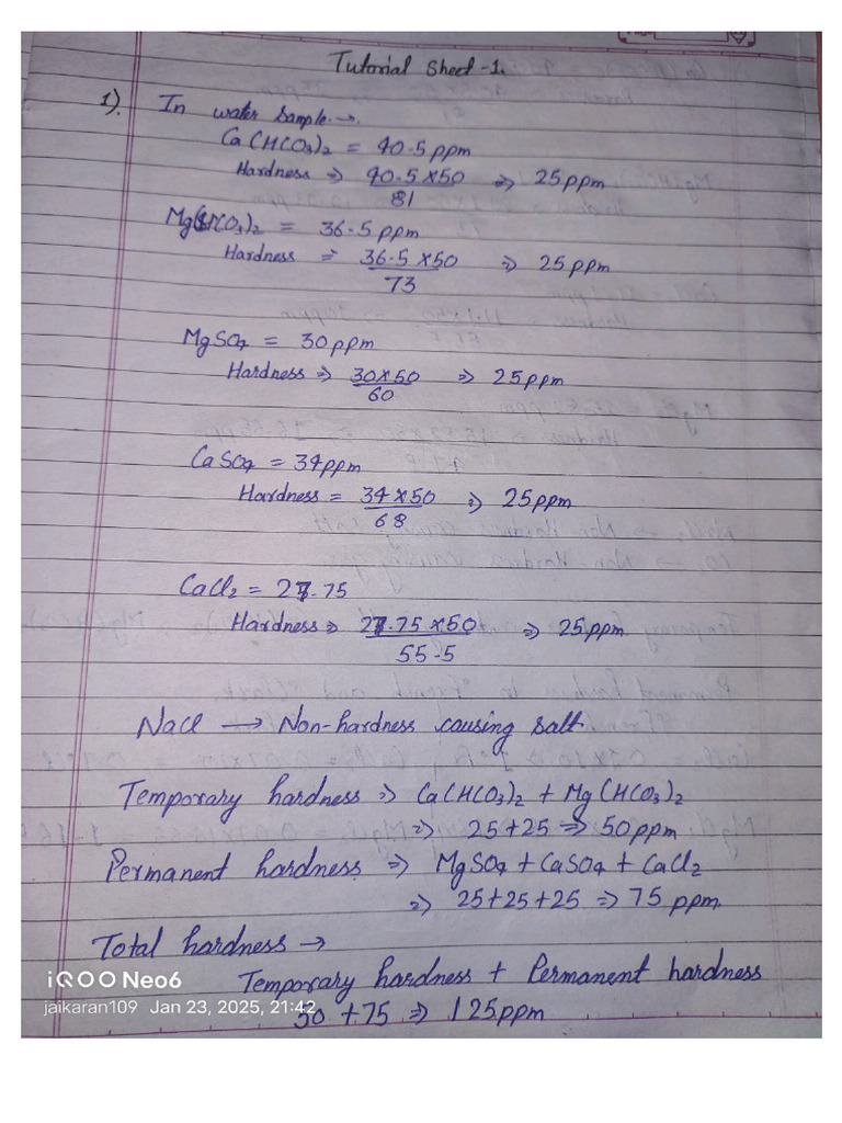 Chemistry Tut 1 Solution | PDF