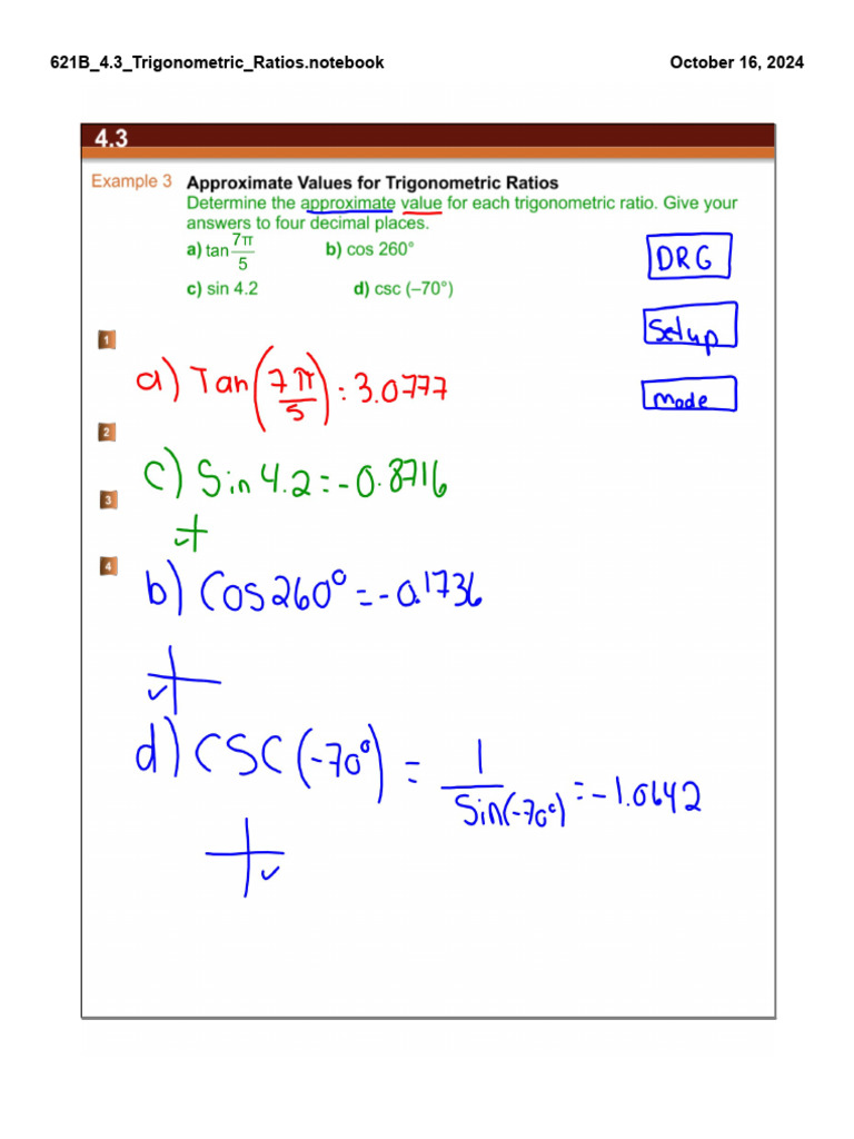 Trigonometric Ratios Guide | PDF