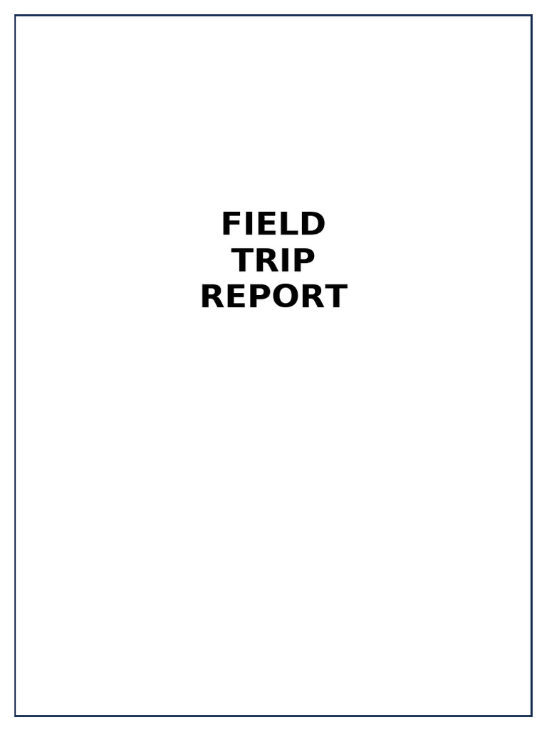 FIELD TRIP REPORT | PDF | Environmental Protection | Conservation Biology