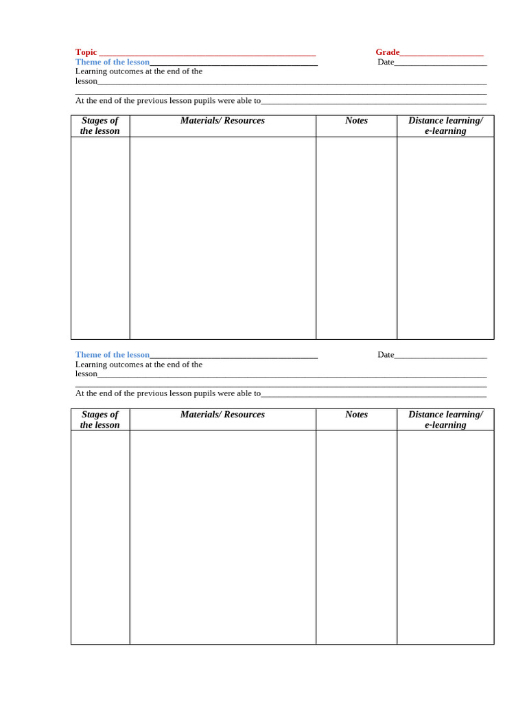 Lesson Plan Template | PDF | Pedagogy | Learning Methods