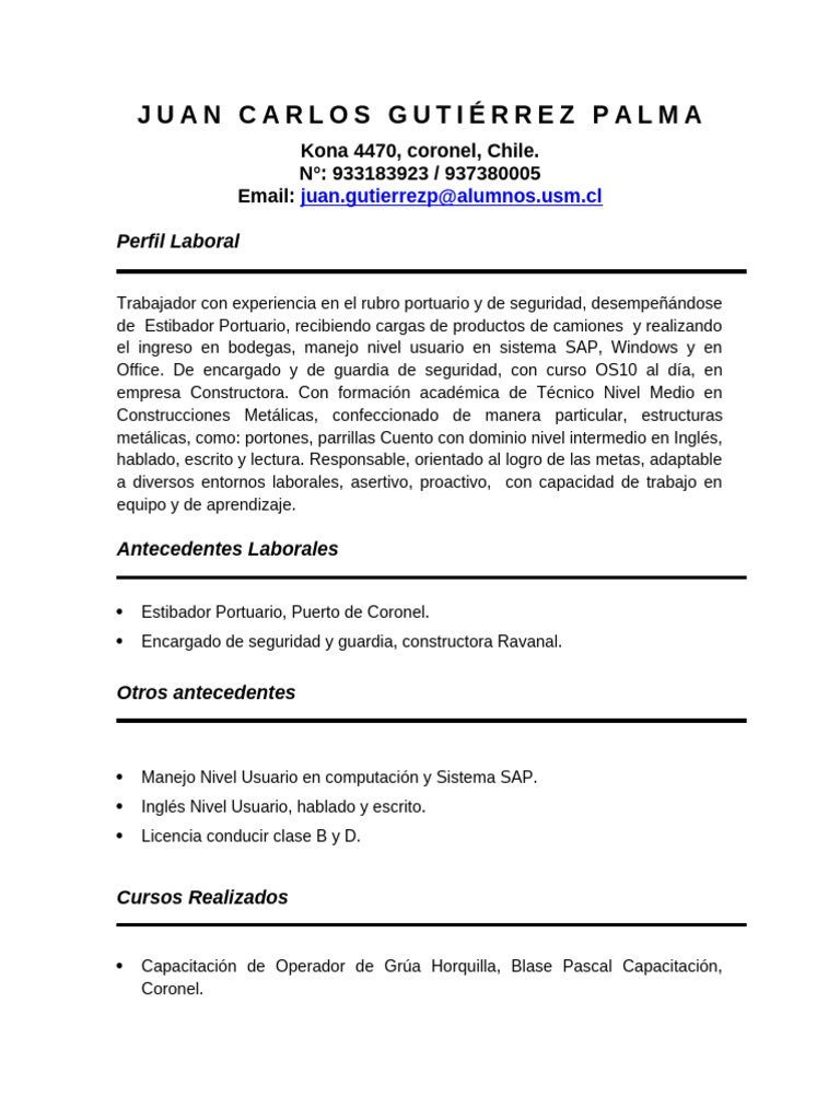 CV Juan Carlos Gutiérrez (1) | PDF