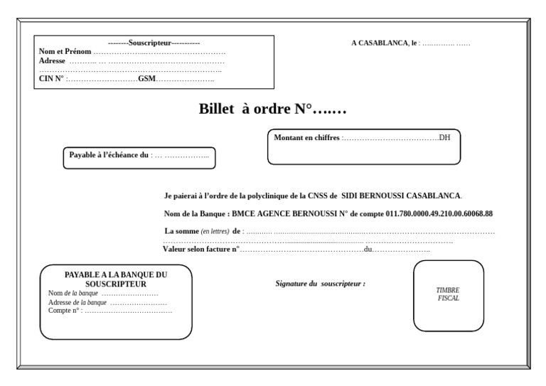 Billet A Ordre | PDF