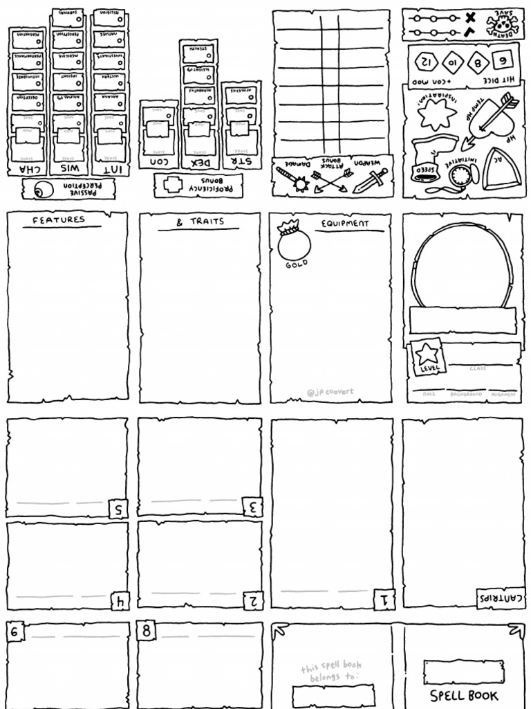 JP Coovert - 5E Character Sheet Mini Book | PDF