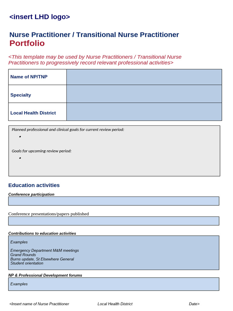 NSW Portfolio Template | PDF