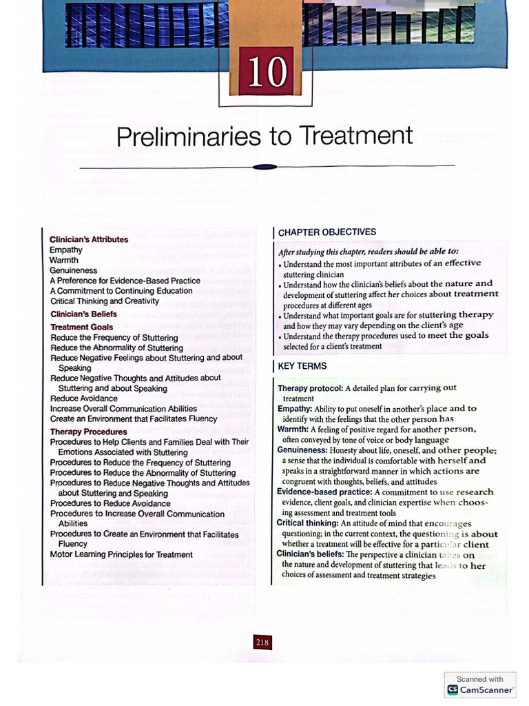Chapter 10 Preliminaries To Treatment | PDF