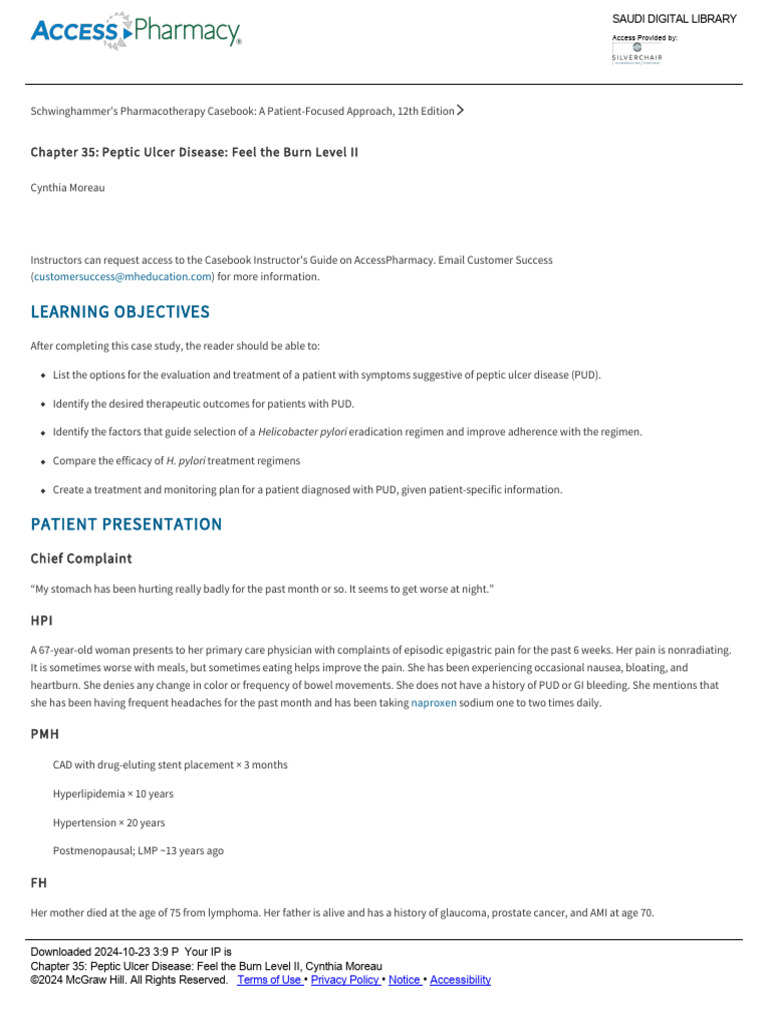 Chapter 35 - Peptic Ulcer Disease - Feel The Burn Level II | PDF ...