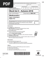 Mock Set 4 - Autumn 2018: Mathematics | PDF