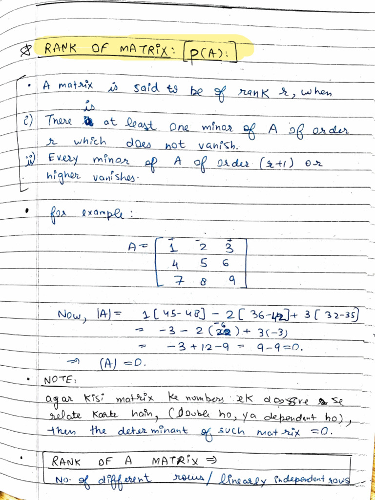 Unit 2 Matrices GP 2.0 Notes-1 | PDF