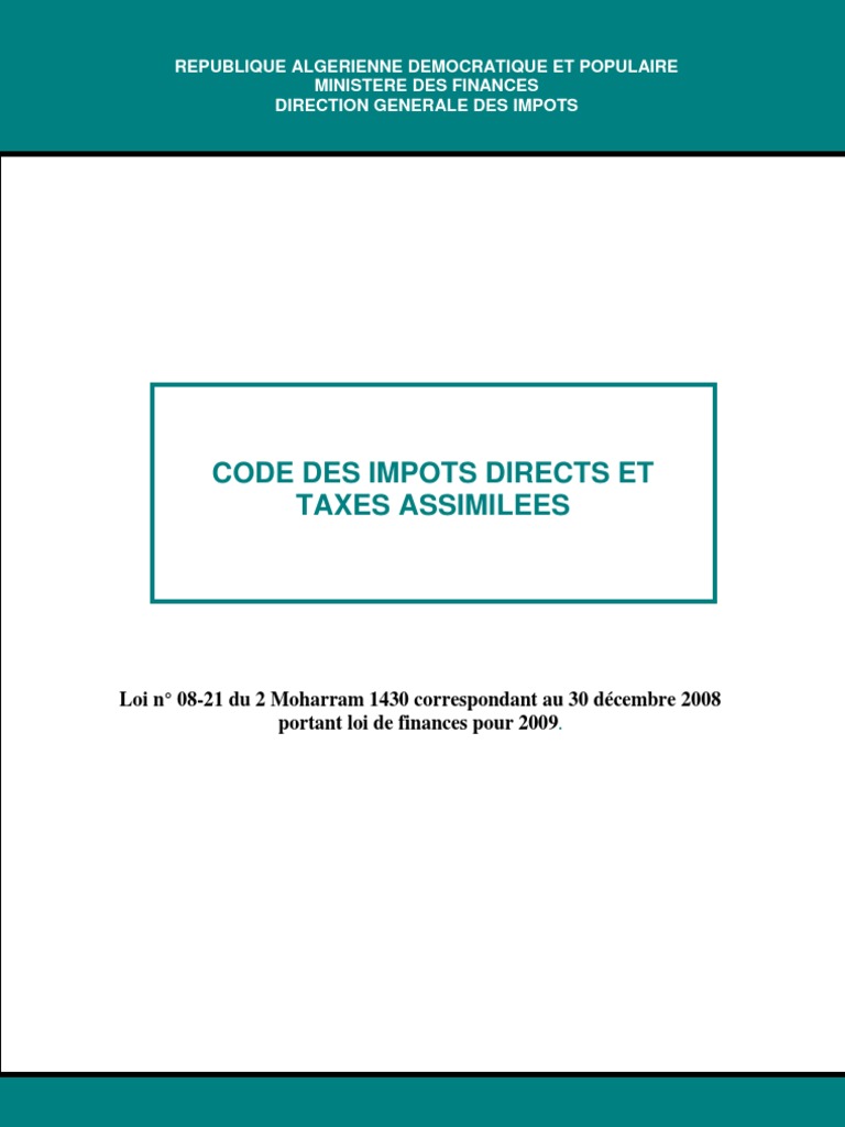 Code Des Impots Directs Et Taxes Assimilees | Download Free PDF | Impôt sur le revenu | Retraite