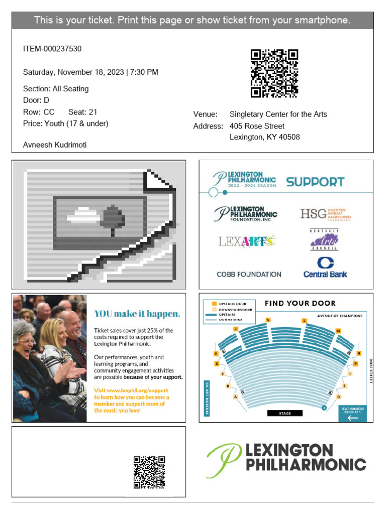 John Williams Concert Tickets Lexington | PDF