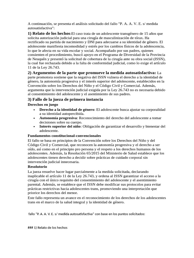 Cirugía de Tórax para Adolescente Trans | PDF | Identidad de género ...
