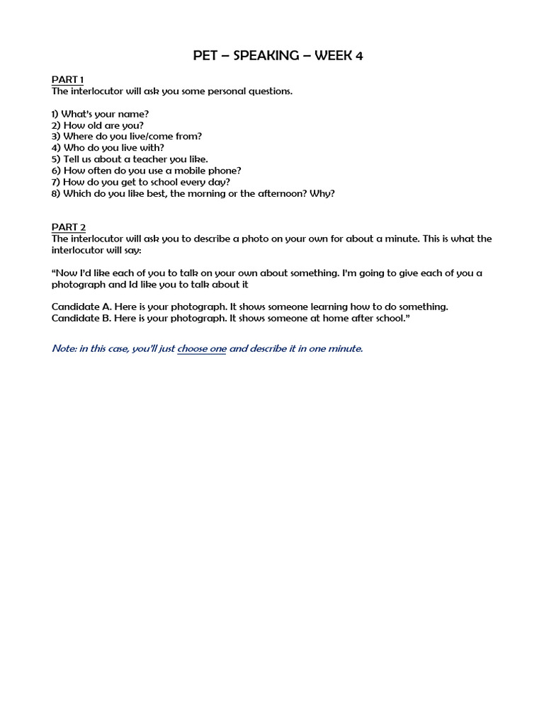 Test_2_Speaking_part_Week_4 | PDF