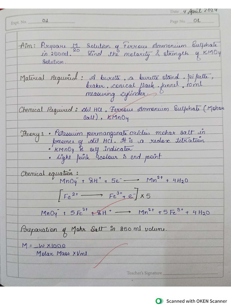 Chemistry Practical | PDF