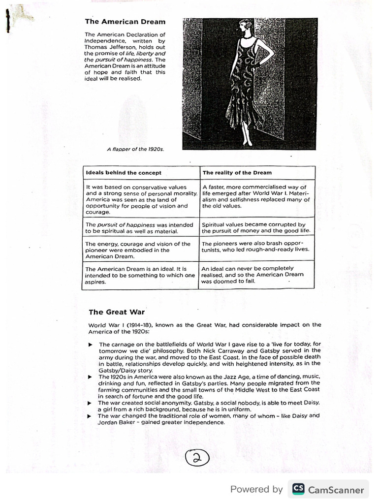 The Great Gatsby - Notes Themes | PDF