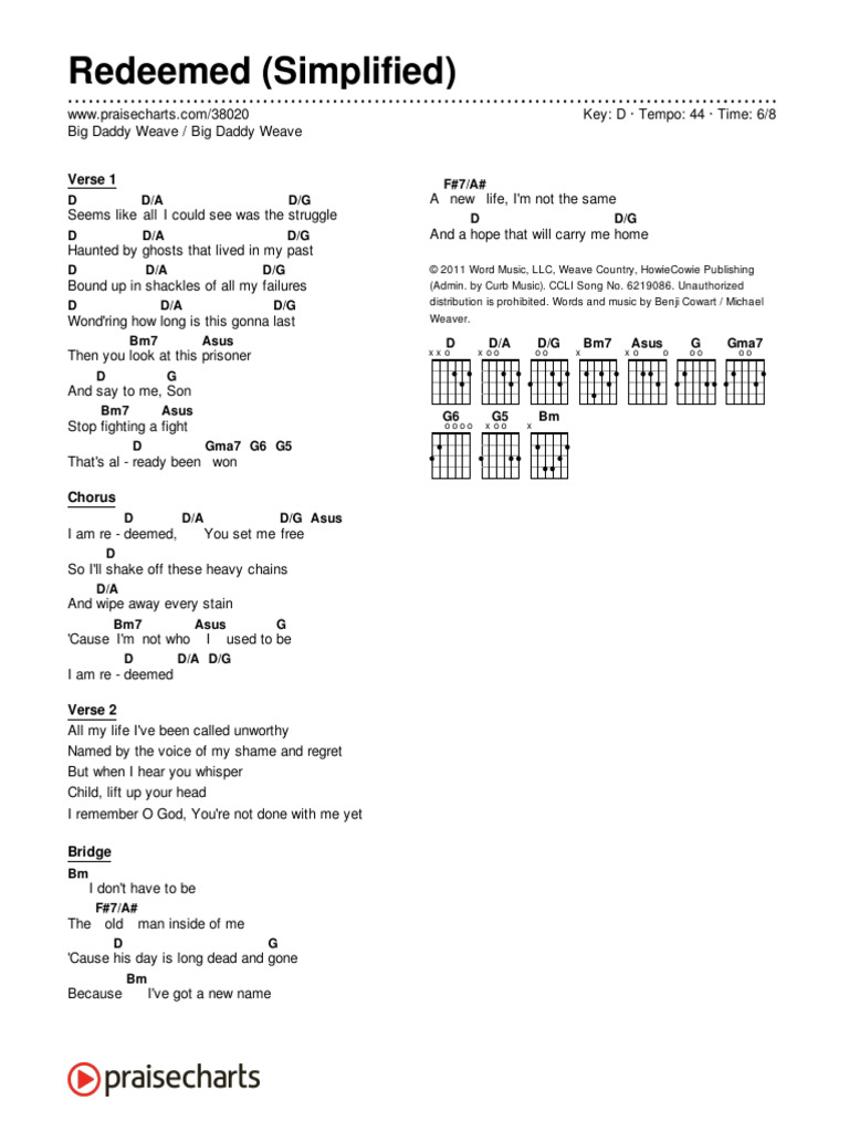 Redeemed chords | PDF