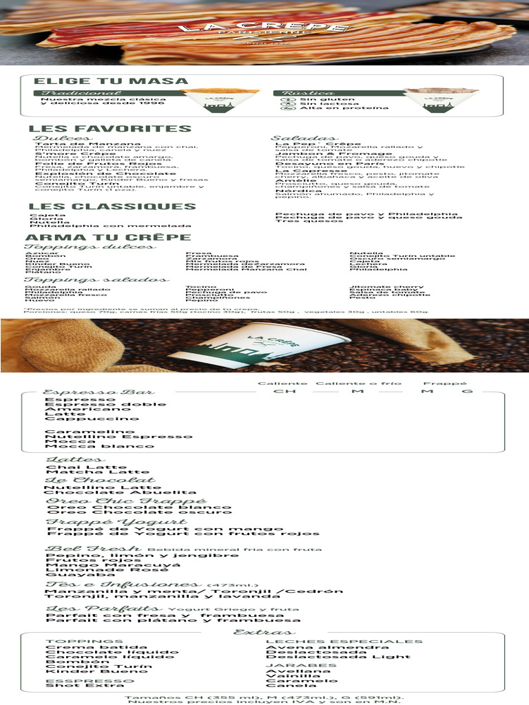 Menú de Crêpes Parisiennes | PDF | pesto | Alimentos