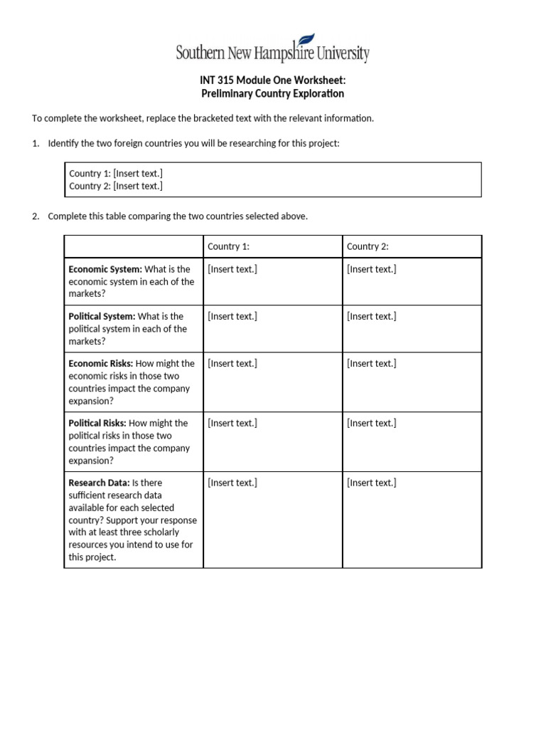 INT 315 Module One Worksheet | PDF