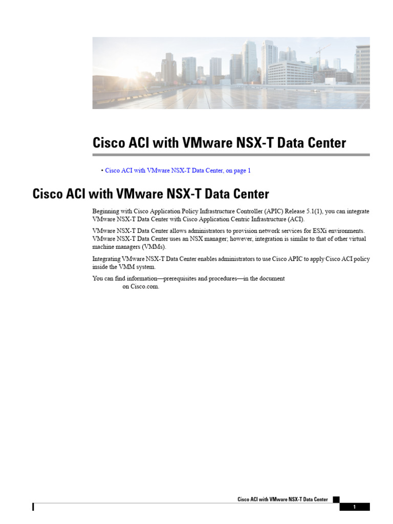 ACI Integration with VMware NSX-T | PDF