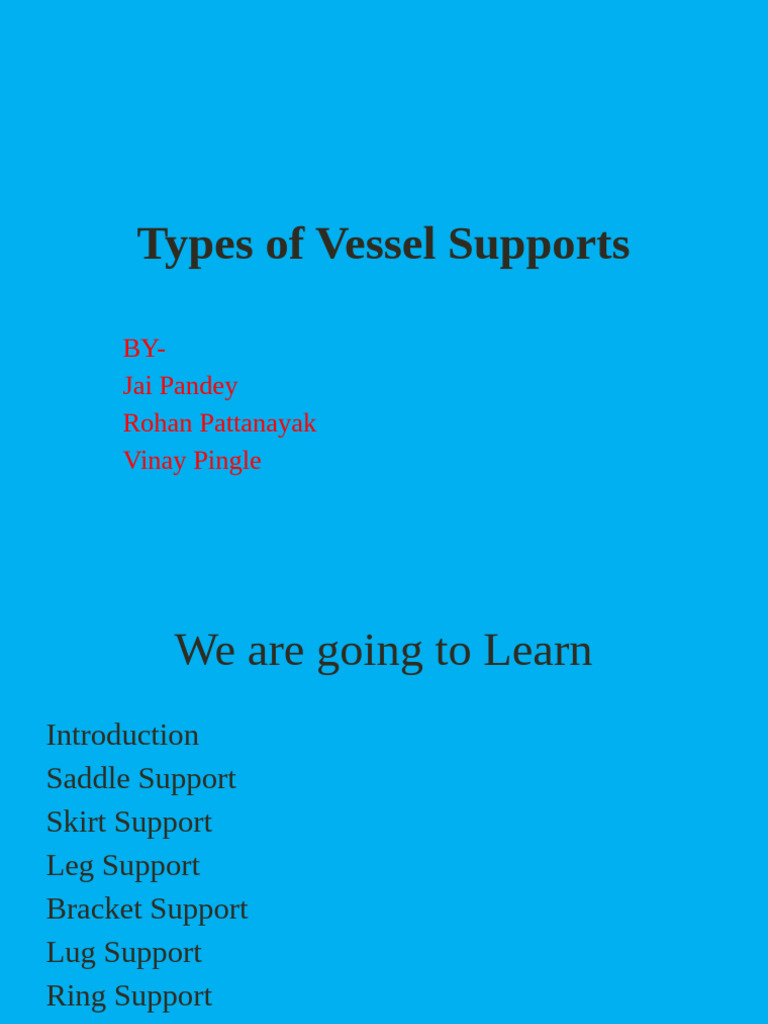 Types of Vessel Supports | PDF | Welding | Construction