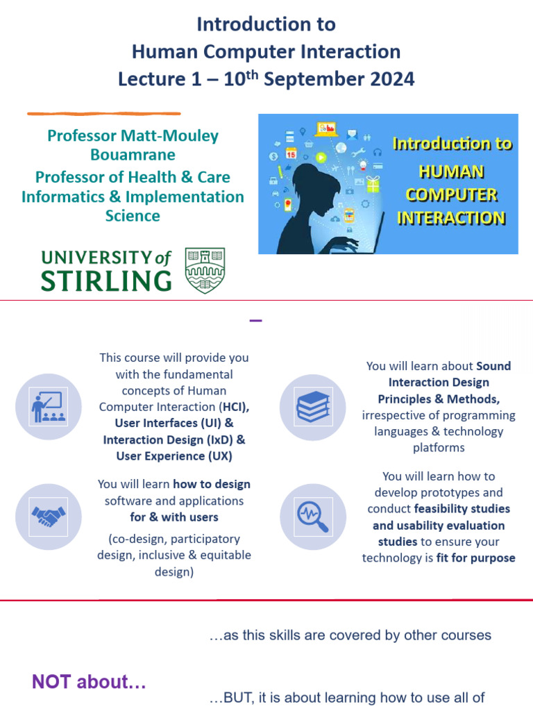 Hci Ui-ux - Lect 1f - Intro to Hci | PDF | Human Factors And Ergonomics | Human–Computer Interaction
