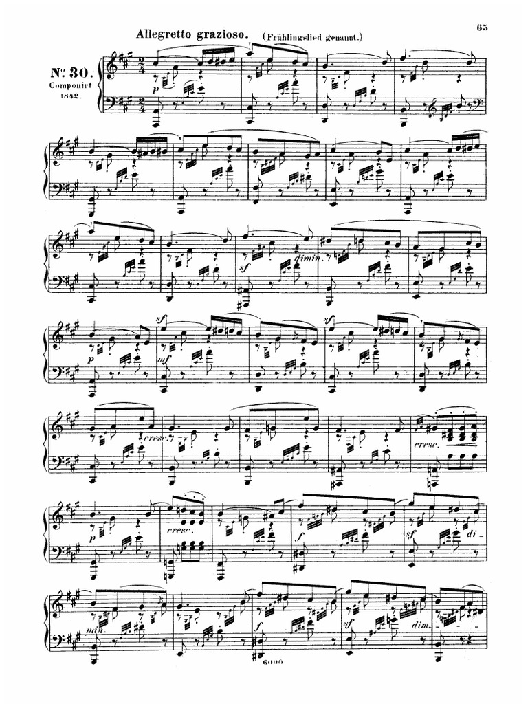 봄노래 멘델스존 op62-6 Mendelssohn 6 Songs Without Words 230324 1639361 | PDF