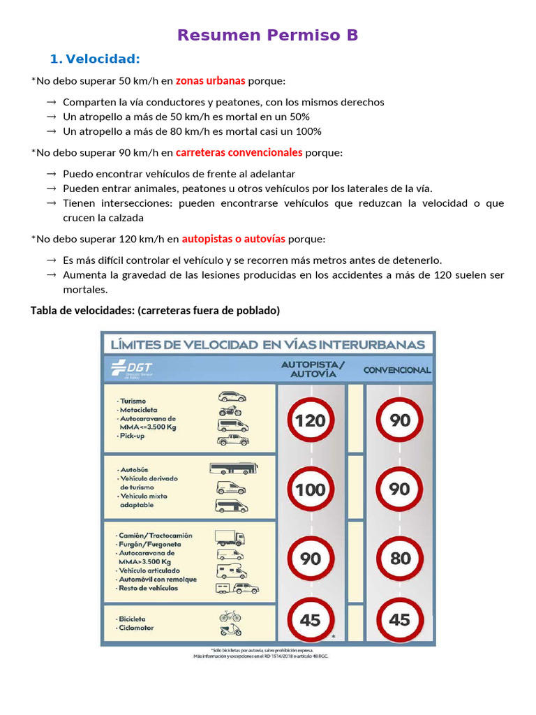 Resumen Permiso B | PDF | Transporte | Vehículo de motor