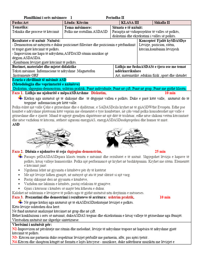 Ditar Kërcim KL 3 Periu 3221 | PDF