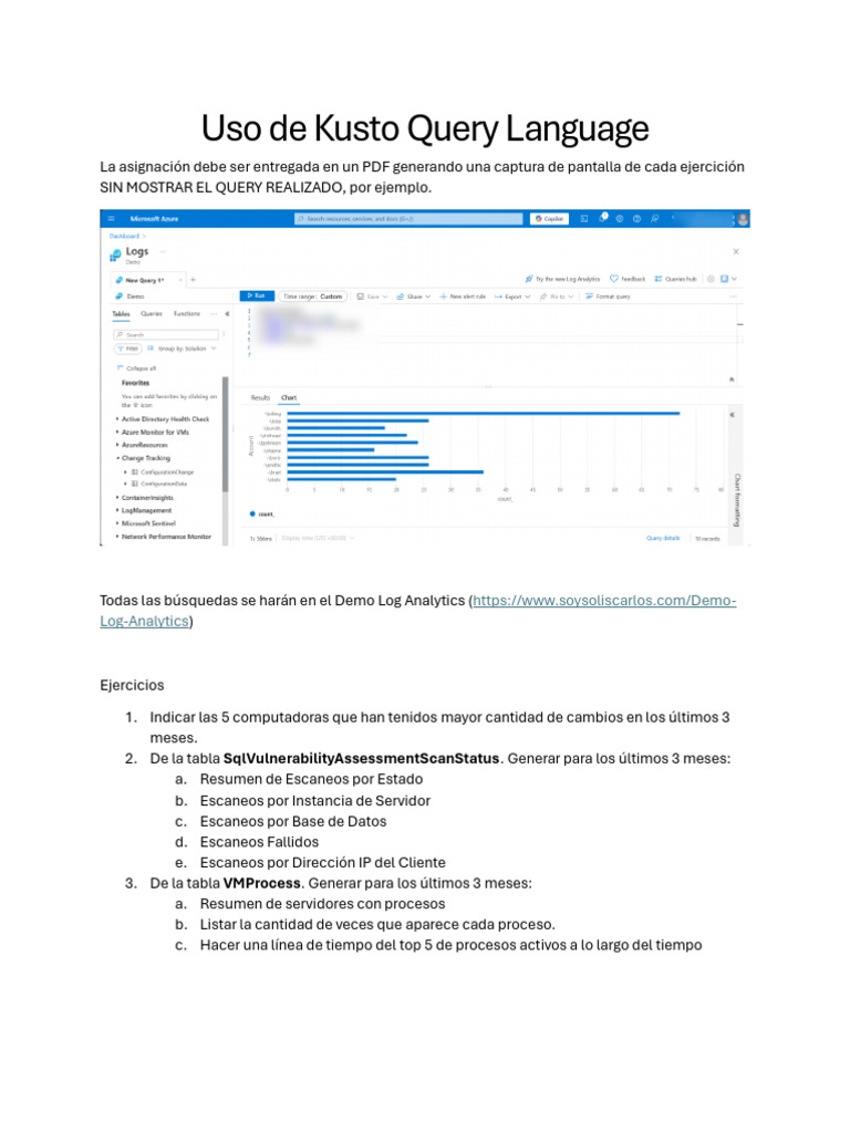 Uso de Kusto Query Language | PDF