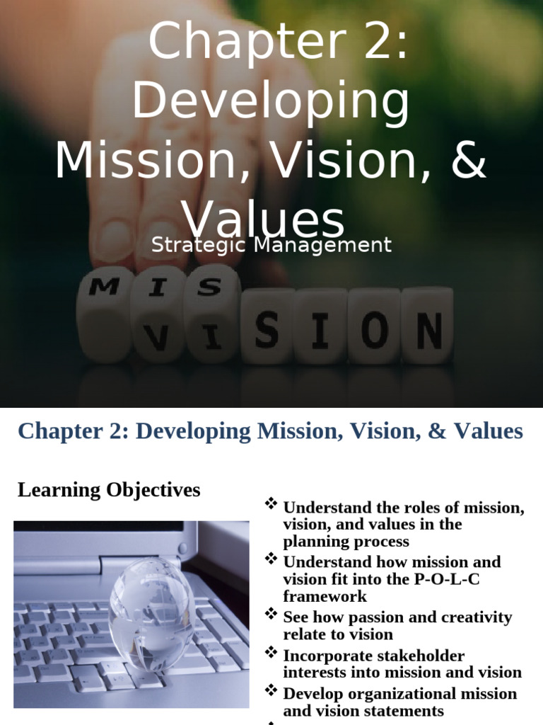 Chapter 2 - Developing Mission, Vision, and Values | PDF | Creativity ...